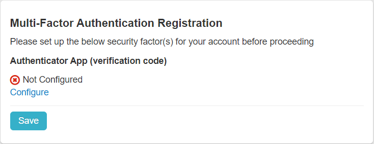 Configuring Authenticator app (verification code)
